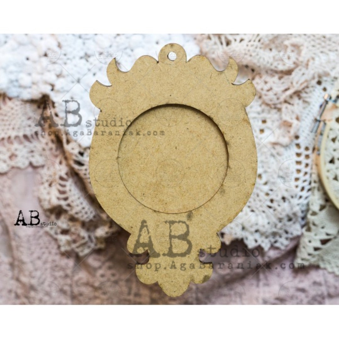AB Studio Laser Cut HDF Wood Base With Overlay Ornament Blank - Etsy