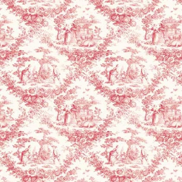 Red Toile Wallpaper - Etsy
