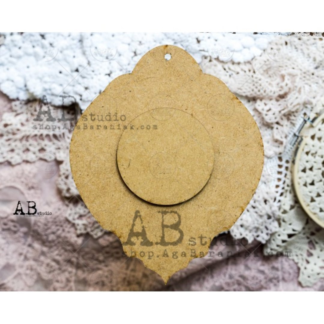 AB Studio Laser Cut HDF Wood Base Blank Brocante Overlay Ornament 2 ...