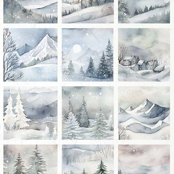 Snow Landscape - Etsy