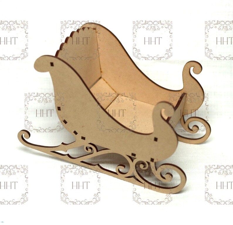 Laser Cut MDF, Christmas, Sleigh, Kit, Craft, Base, Blank, Canvas ...