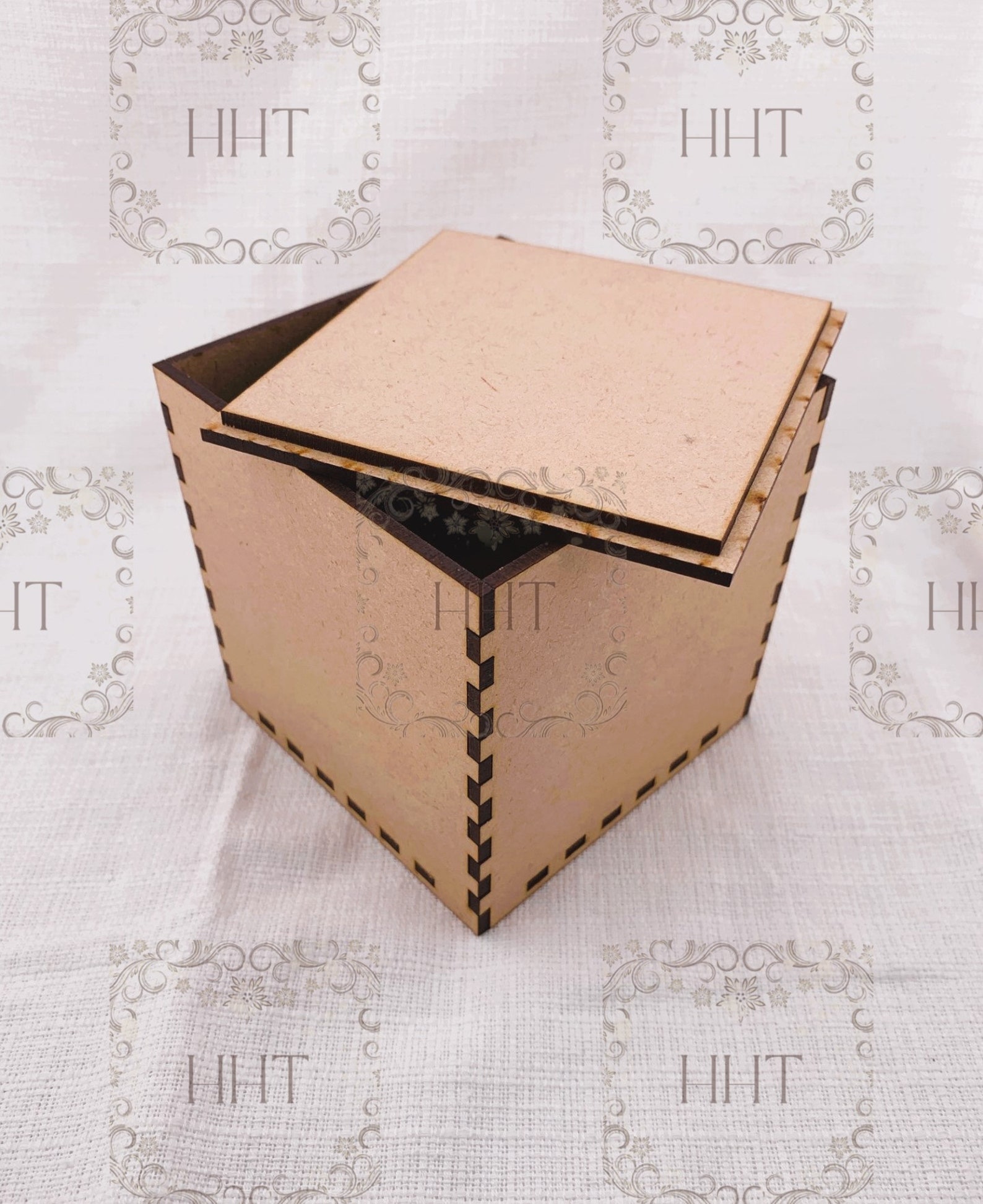 Laser Cut MDF Box With Lid | Craft Base for Decoupage, Mixed Media ...