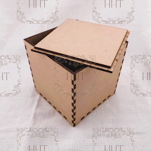 Laser Cut, MDF, Basic, Box With Lid, Craft, Base, Blank, Canvas ...