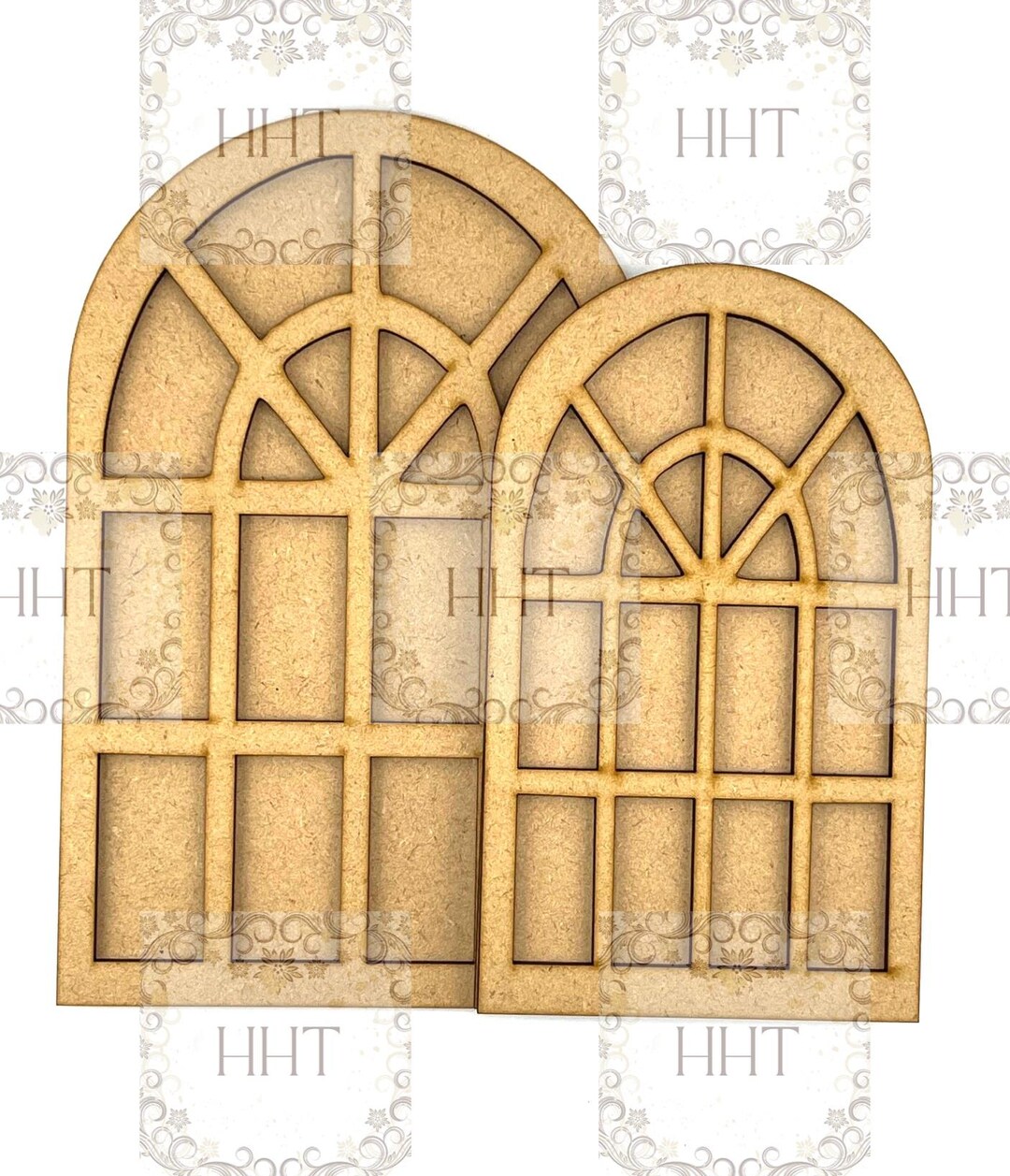 Laser Cut, MDF, Vintage Style Cathedral Windows, Arched, Base Blank for ...