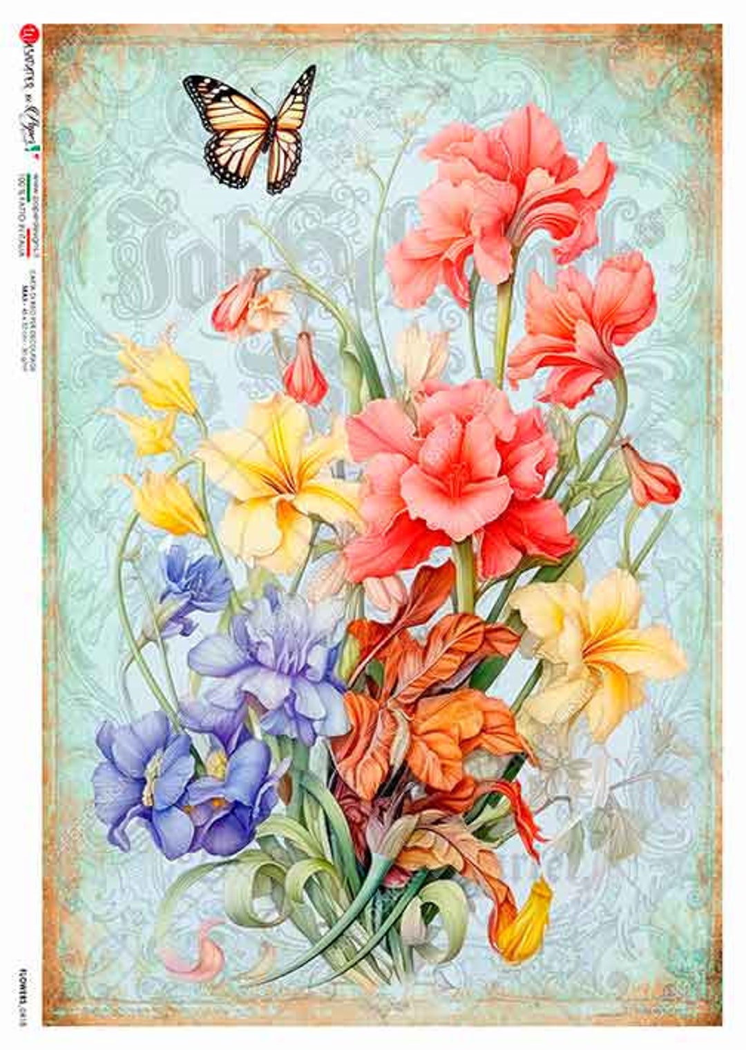 Paper Designs Rice Paper, Spring Wildflowers, Bouquet, Decoupage, Mixed ...
