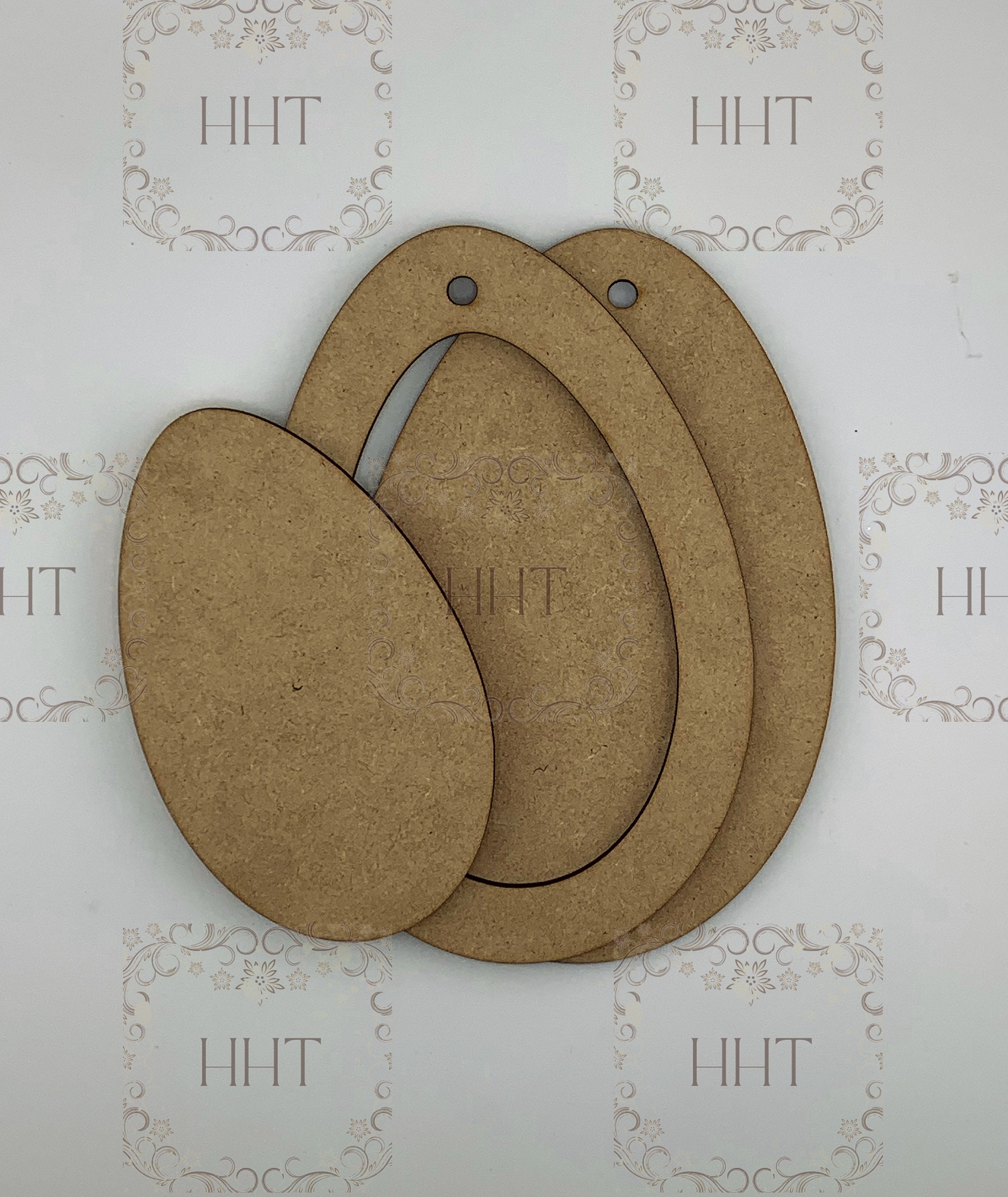 Laser Cut MDF Wood Base Easter Egg Blank Base Ornament With - Etsy