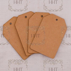 Laser Cut MDF, Tags, Set of 4, Small, Medium, Canvas, Blank, Base ...