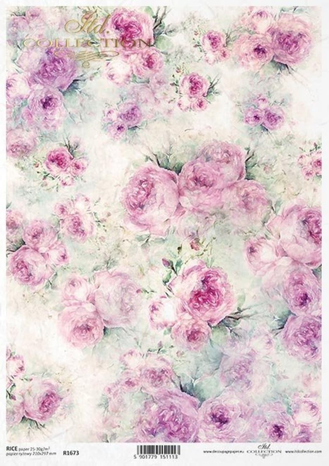 ITD Collection Rice Paper for Decoupage R1673, Size A4 210x297 Mm, 8 ...