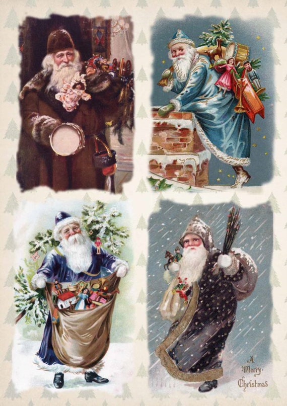 Christmas Paper Napkins Decoupage Rice Paper- A Break For Santa Vintage ...