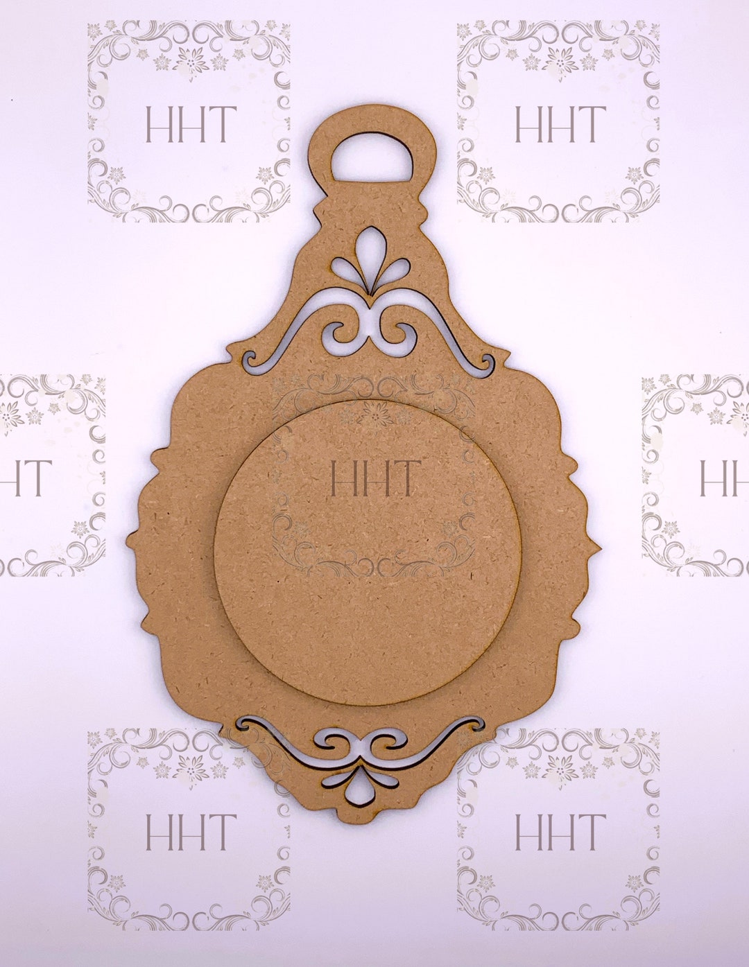 Laser Cut, MDF, Vintage Style, Pendant, Ornament, Blank, Base, Center ...