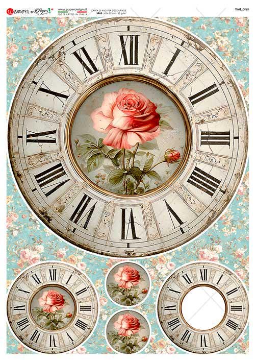 Paper Designs Rice Paper, Time, Clocks, Clock Faces, Rounds, Roses ...