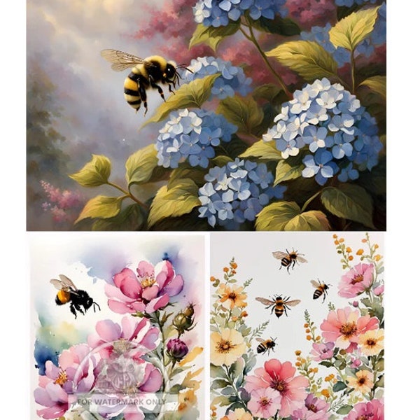 Decoupage Flowers - Etsy