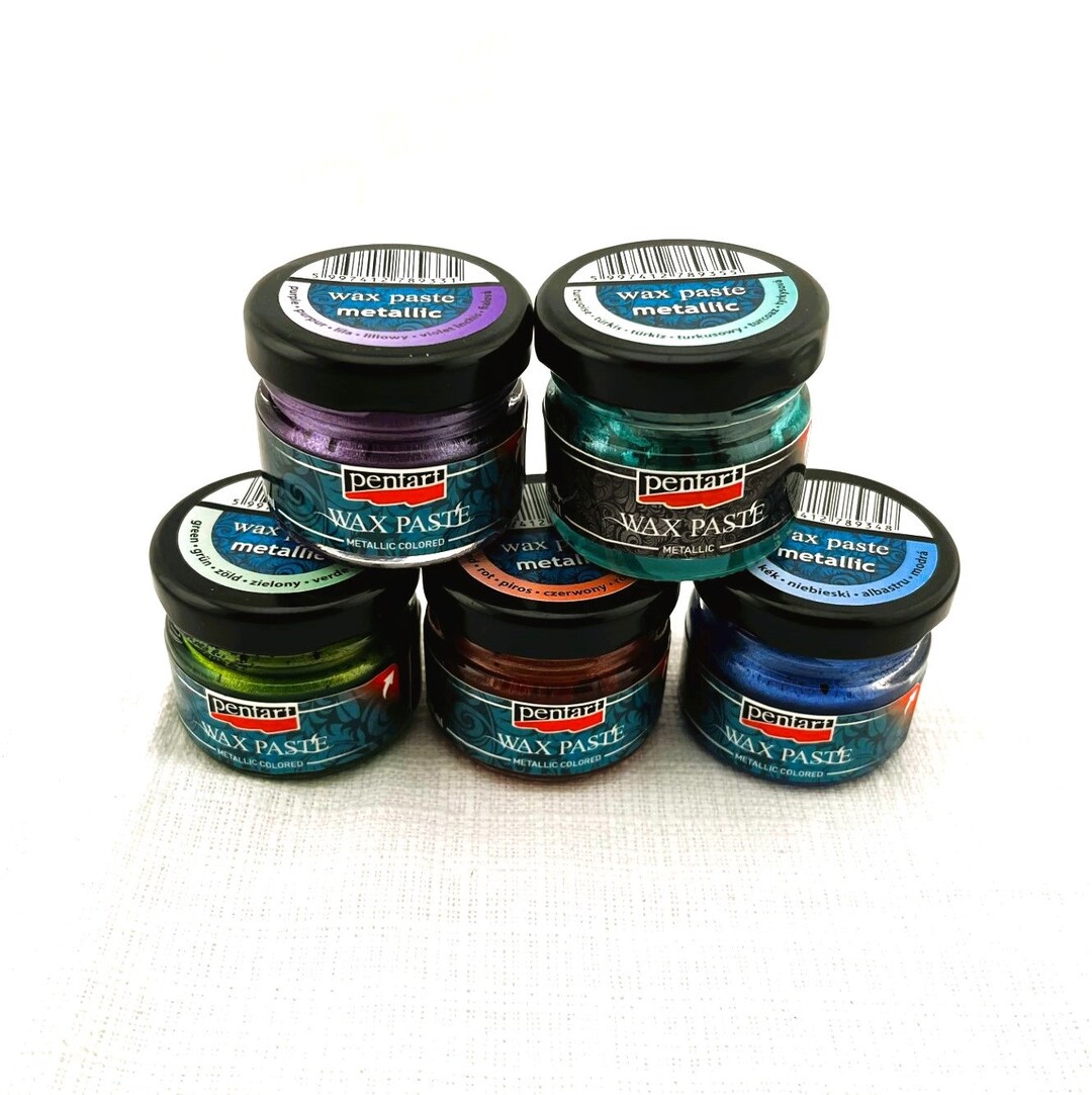 Pentart, Metallic Colored, Wax Paste, 20 Ml, Purple, Green, Red, Blue ...