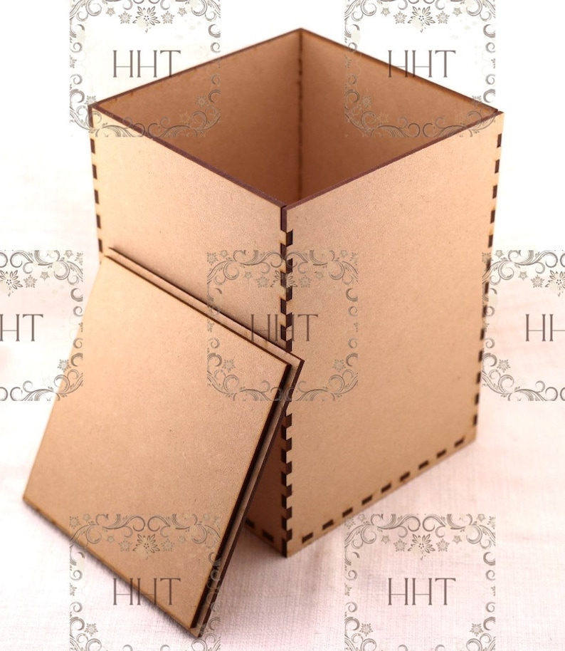 Laser Cut MDF Box With Lid | Craft Base for Decoupage, Mixed Media ...