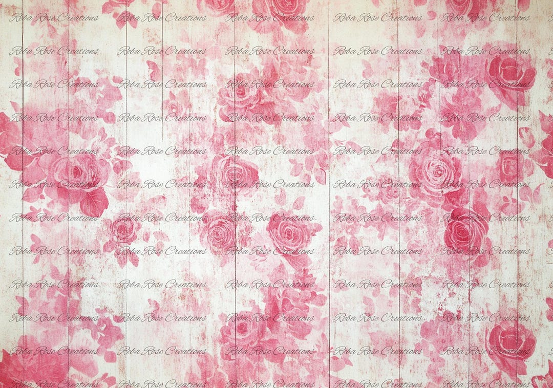Reba Rose Creations, Rice Paper, Decoupage, Mixed Media, Pink, Roses ...