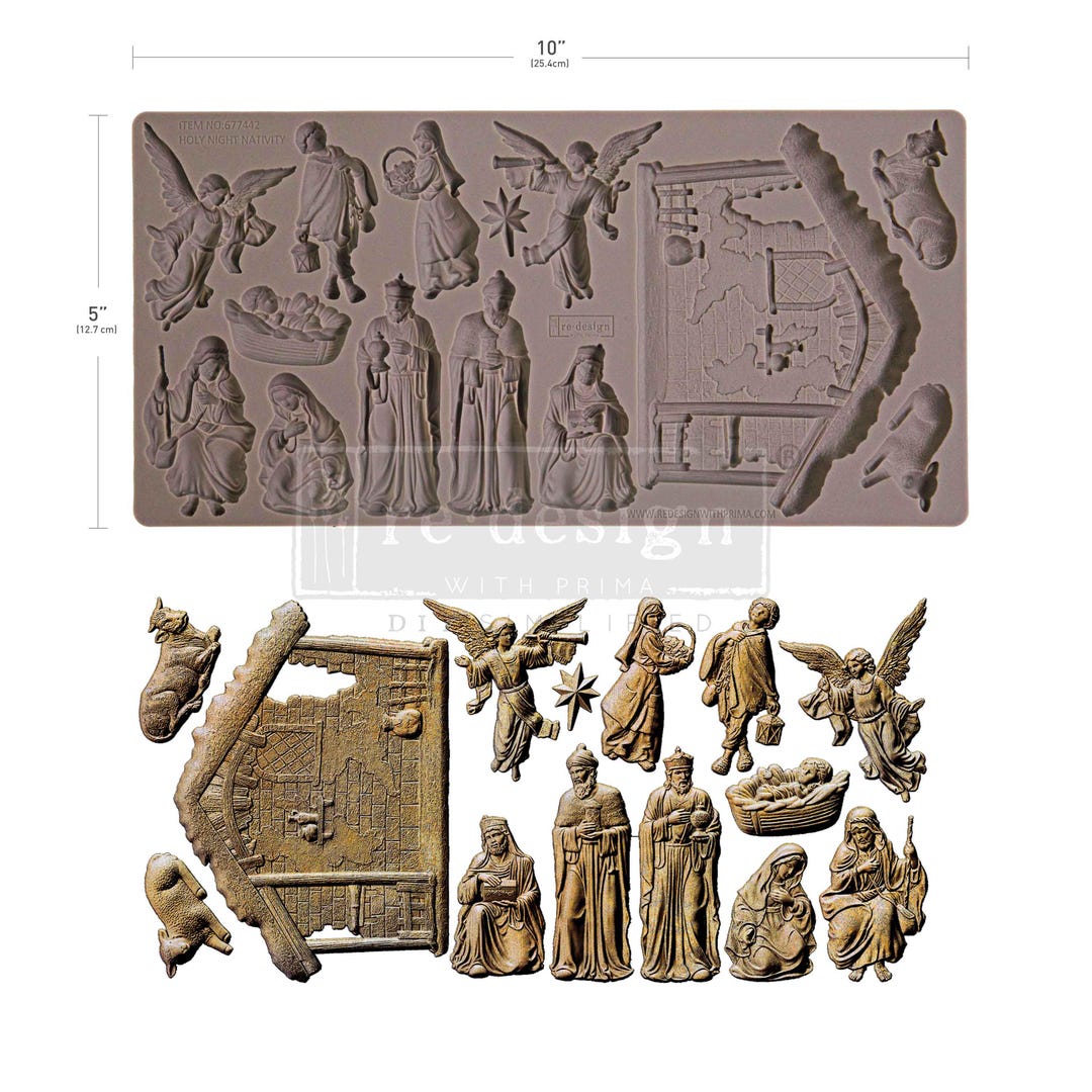 Re-design With Prima, Silicone Mold, Decor Moulds®, Holy Night Nativity ...