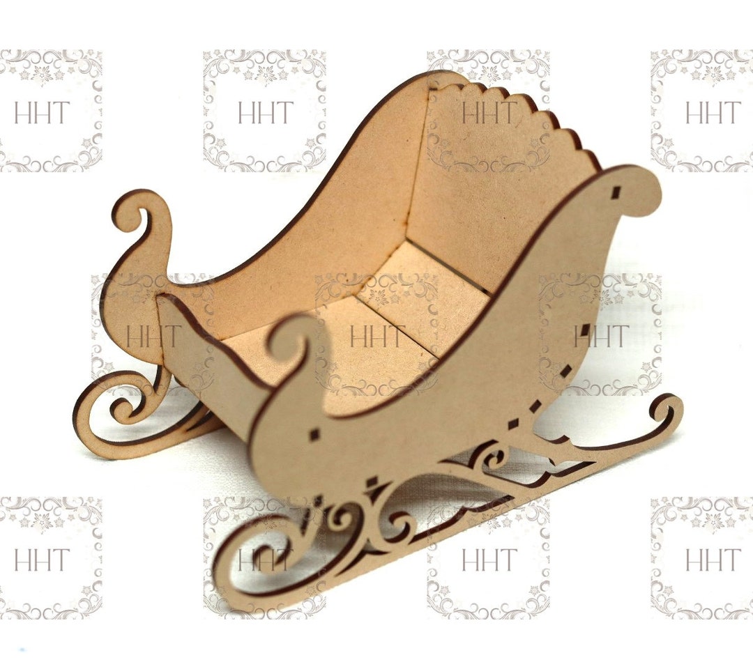 Laser Cut MDF, Christmas, Sleigh, Kit, Craft, Base, Blank, Canvas ...