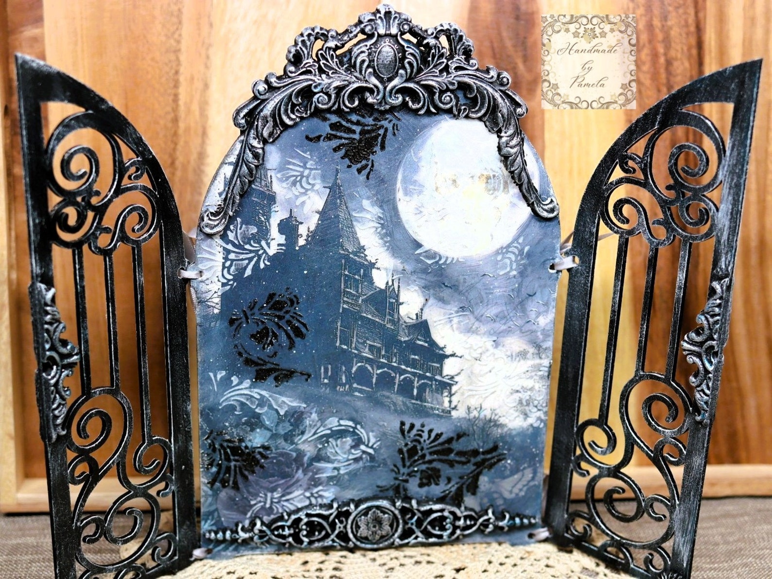 Laser Cut, MDF, Vintage Style, 3 Piece, Gate, Triptych, Table Top ...