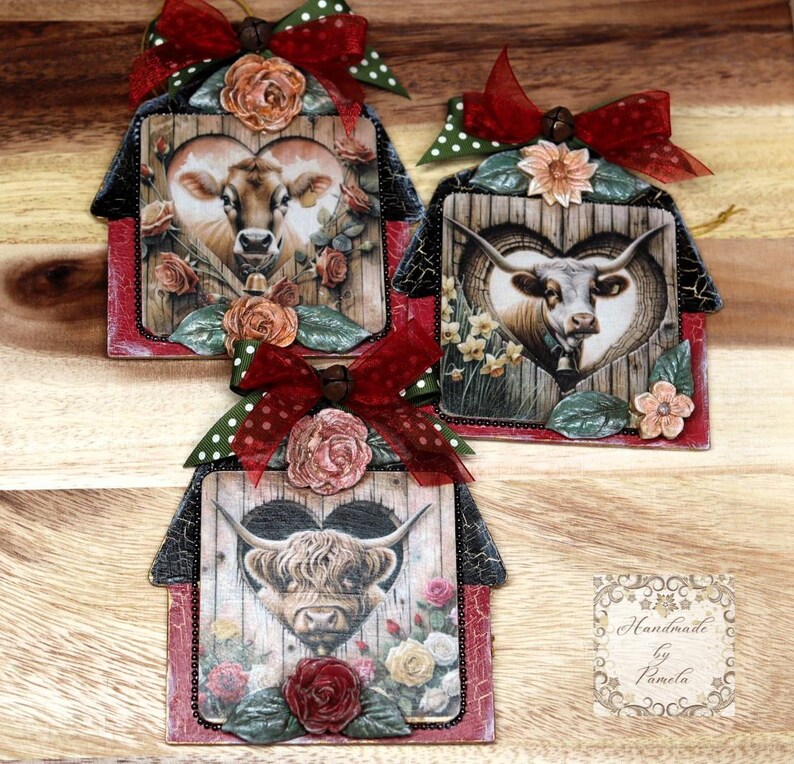Laser Cut MDF Barn Ornament With Overlay, 5x5 Blank Base for Decoupage ...