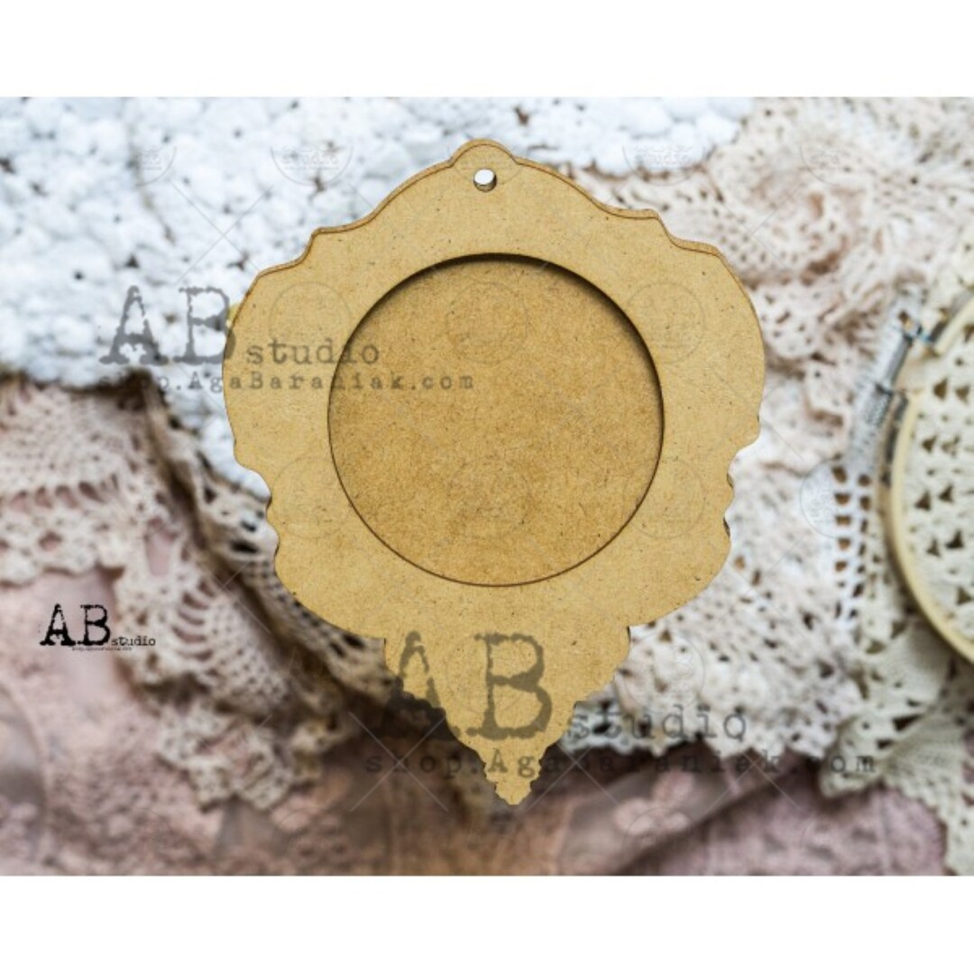 AB Studio Laser Cut HDF Brocante Decoupage Wood Base Blank ID-0004 18cm ...