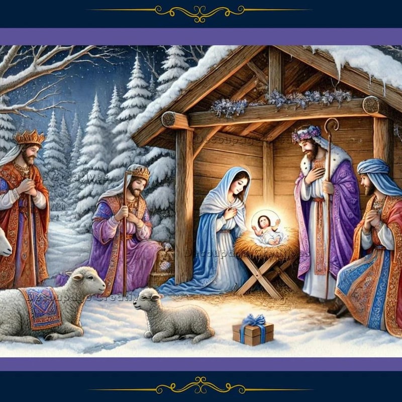 Nativity Rice Paper Digital - Etsy