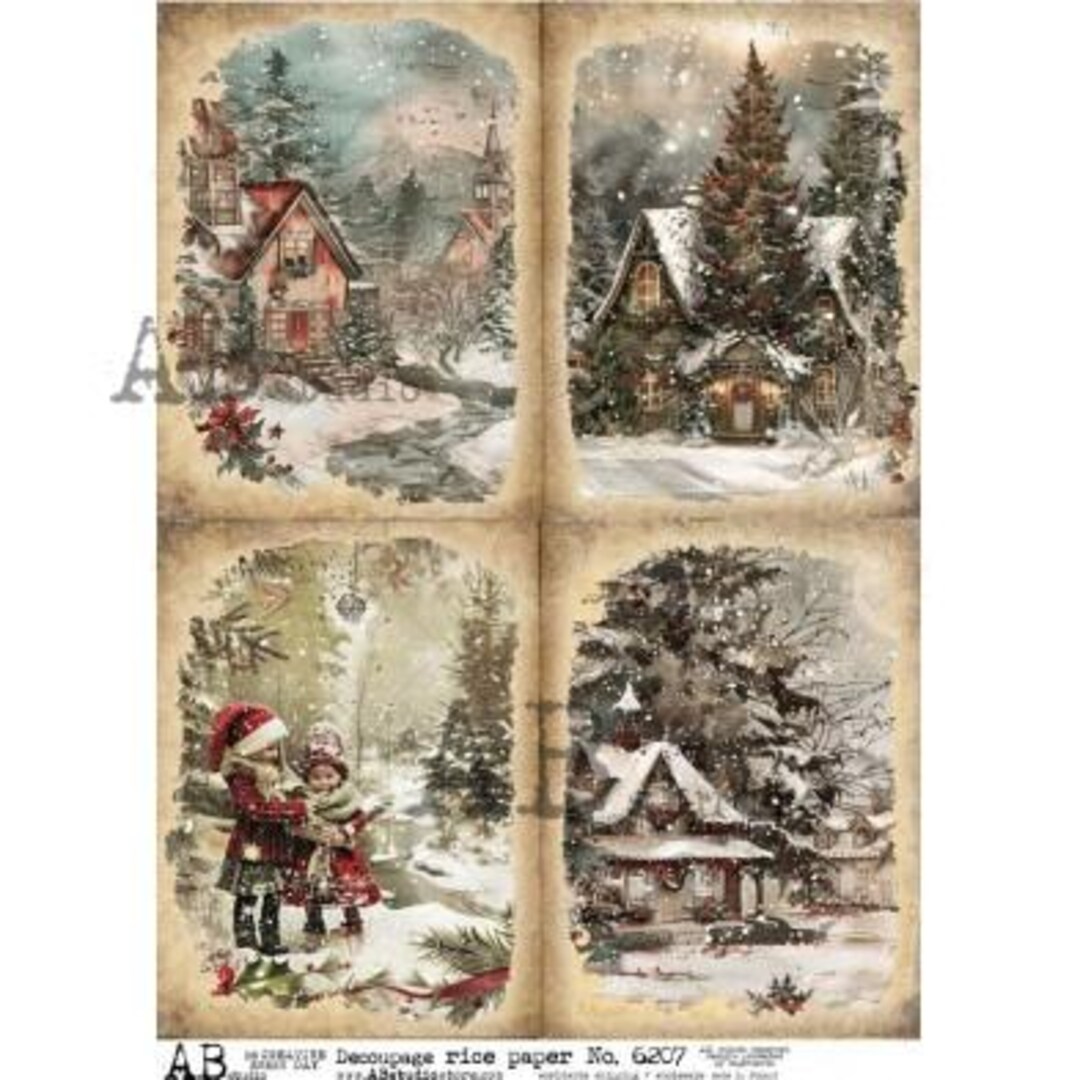 AB Studio, Rice Paper, Christmas, Scenes, Landscapes, Squares, Cards ...