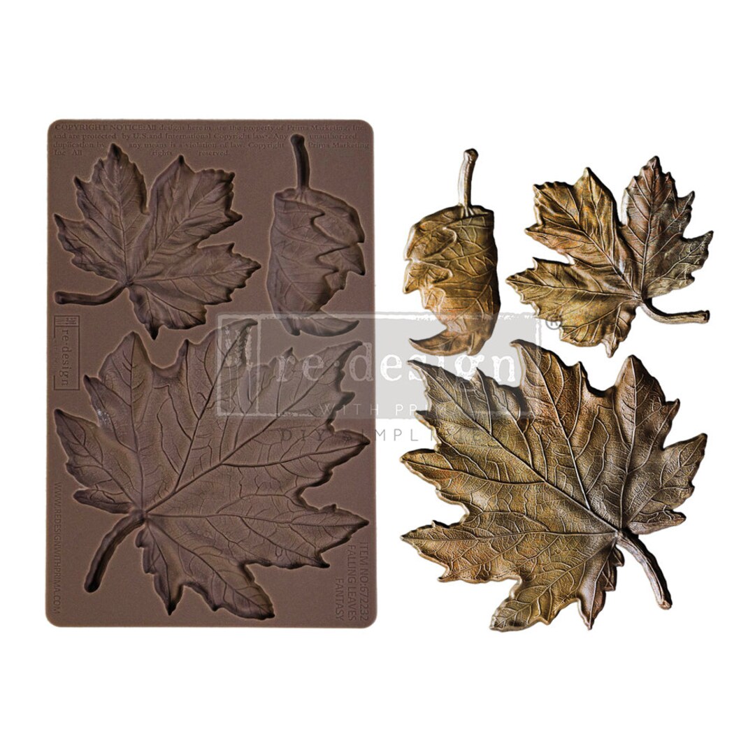 Redesign With Prima, Decor Moulds, Falling Leaves Fantasy, 1 Pc, 5″x8 ...