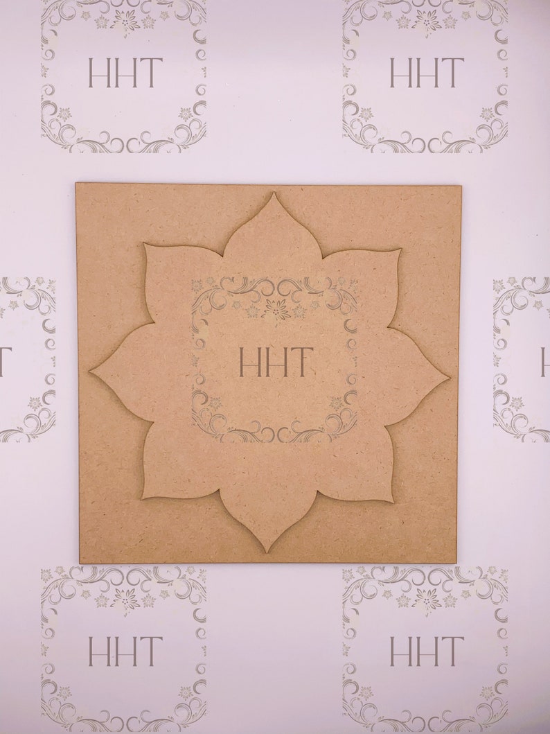 Laser Cut, MDF, Mandala, Universe Symbol, Square Plaque, Center Overlay ...