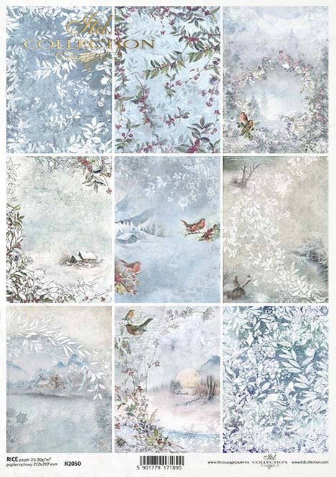 ITD Collection, Rice Paper, Decoupage, R2050 A4 - 8.27x11.7 , Winter ...