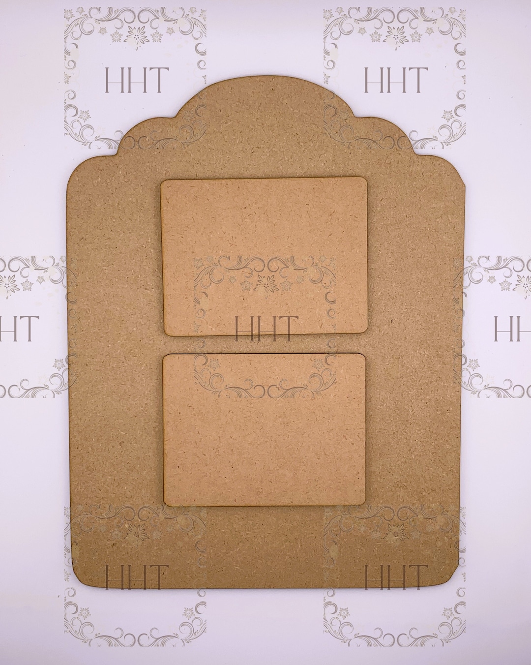 Laser Cut MDF Wood Base, 2 Overlay Rectangles, Plaque, Panel, Blank, 3 ...