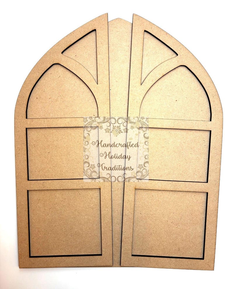 Laser Cut MDF Cathedral Church Windows, Unfinished Panel With Overlay ...