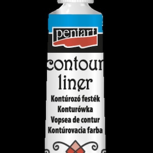 Pentart Contour Liner, 20 Ml Blue, Green, Red, Black, Transparent ...