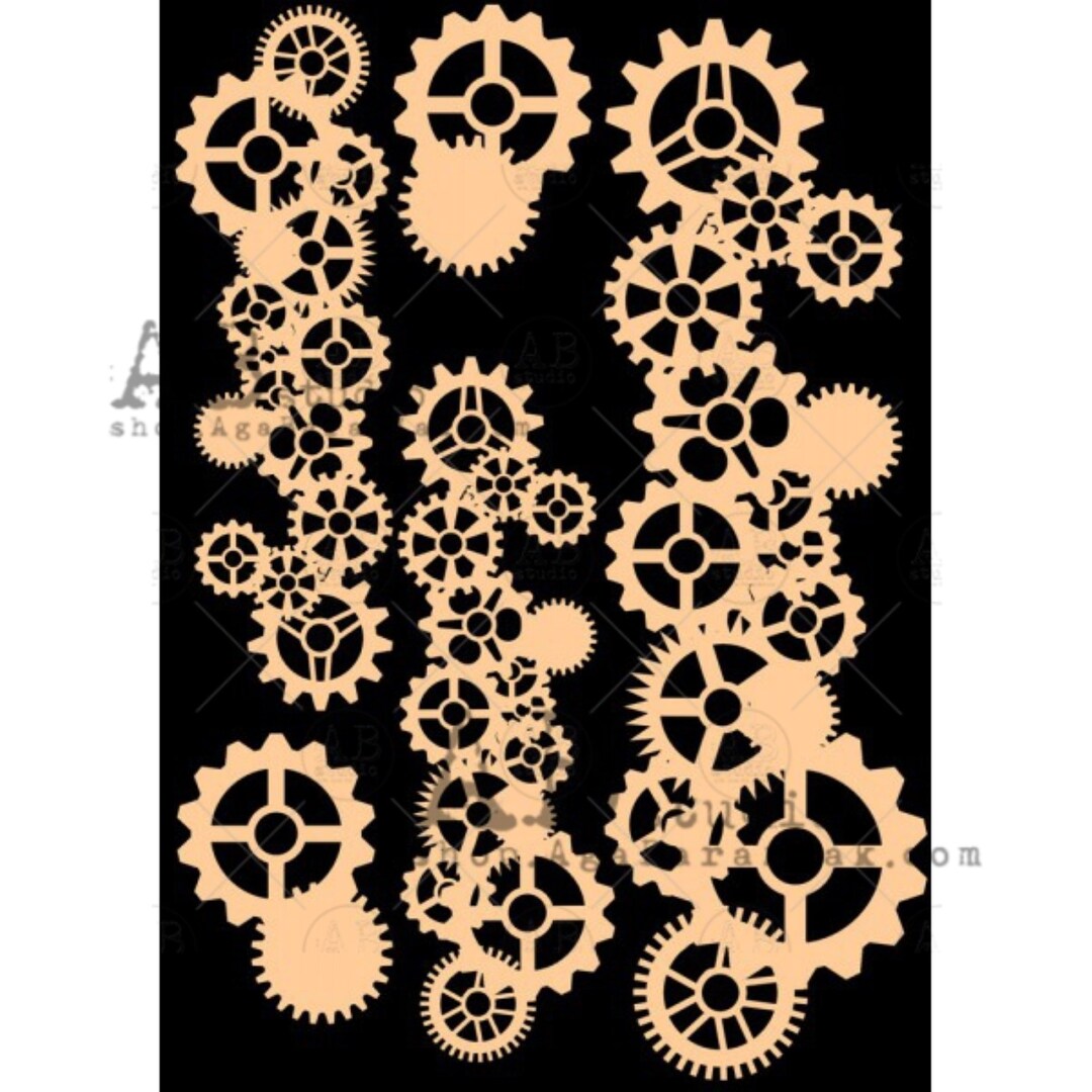 AB Studio Laser Cut HDF Chipboard 1/16 Thick Mixed Media ID-306, Gears ...