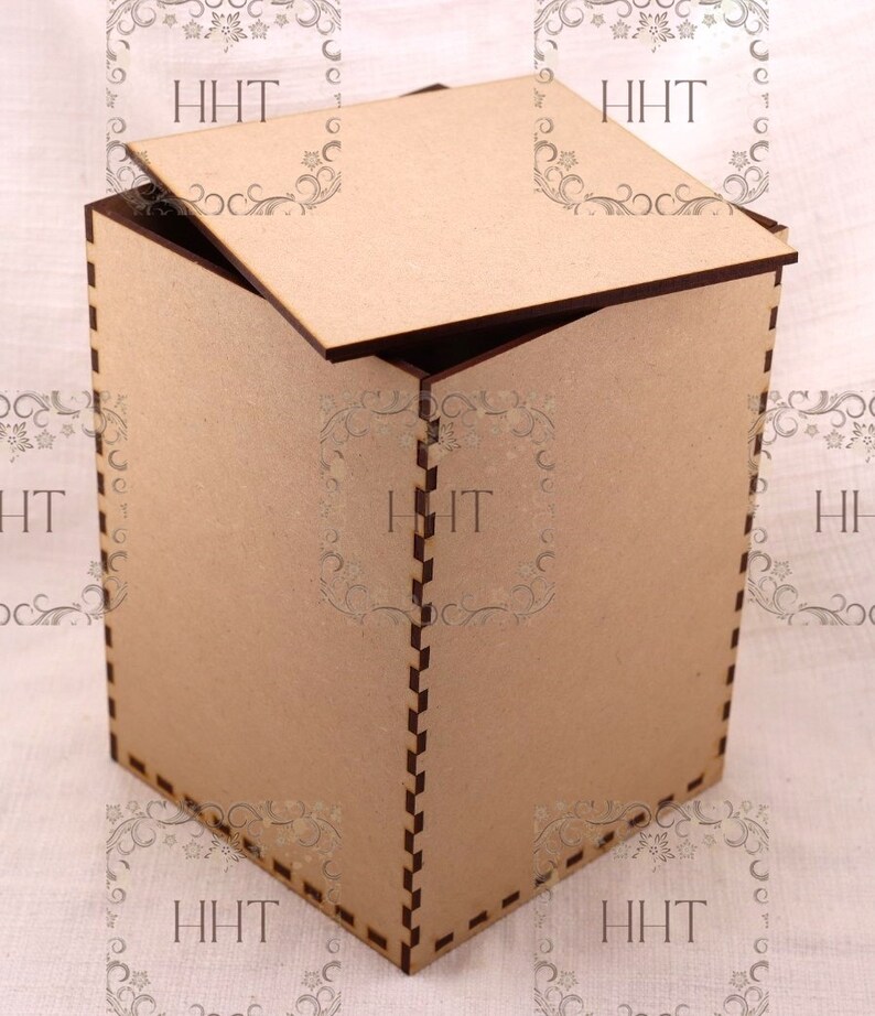 Laser Cut MDF Box With Lid | Craft Base for Decoupage, Mixed Media ...