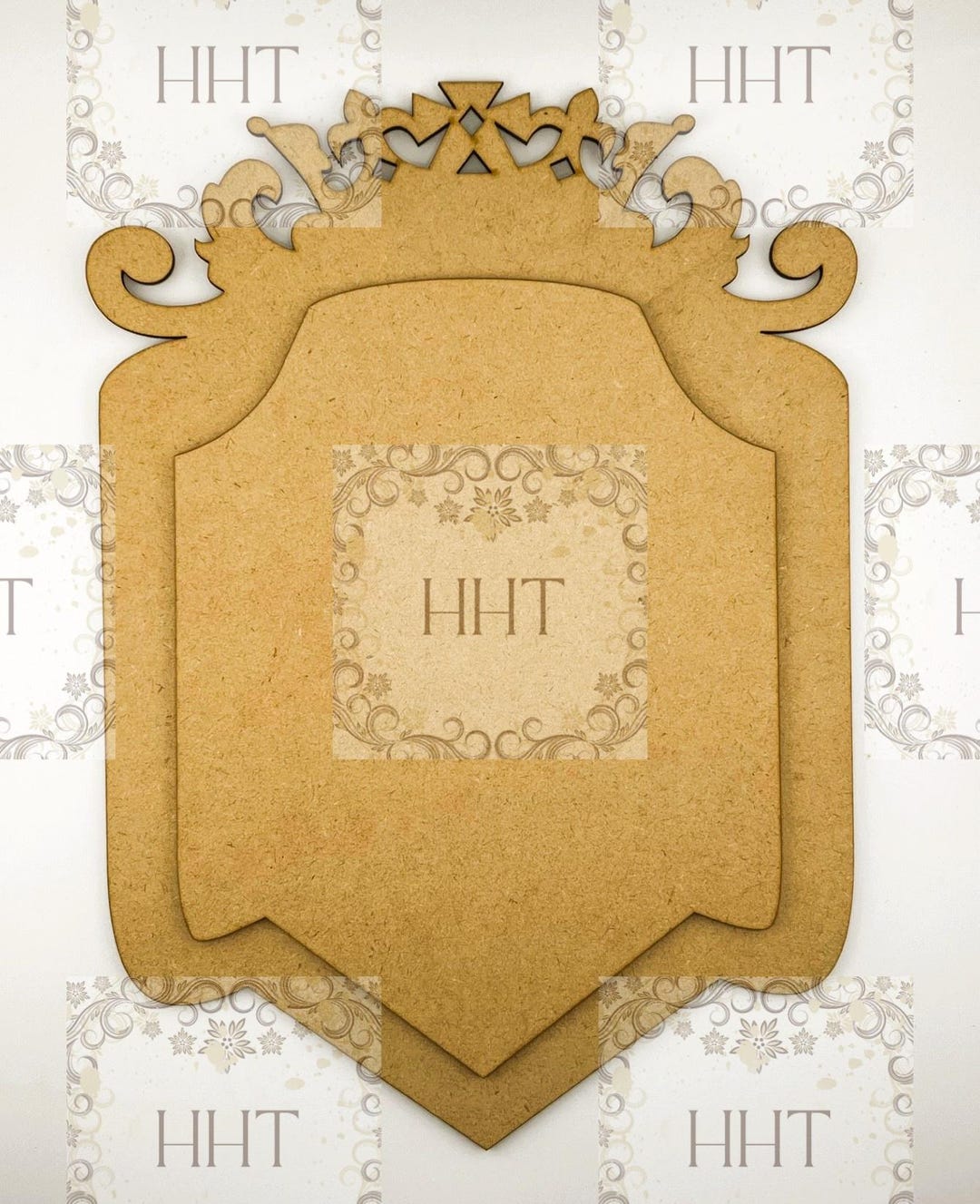 Laser Cut, MDF, Vintage Style, Base, Blank, Crown, Shield, Plaque ...