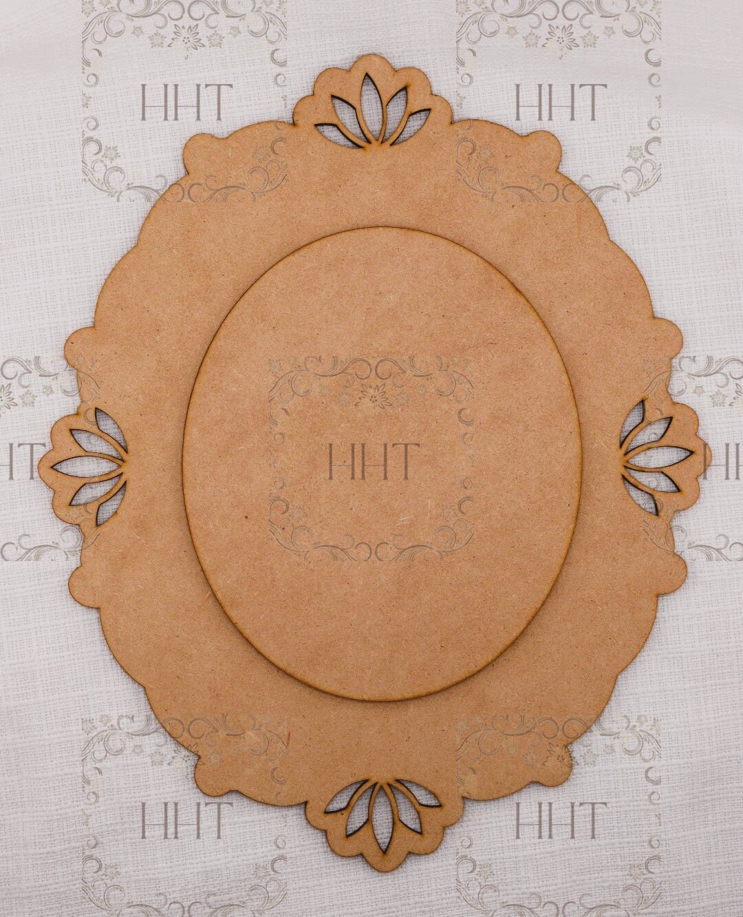 Laser Cut MDF Vintage Style Wood Base and Overlay Panel, 2 Pc ...