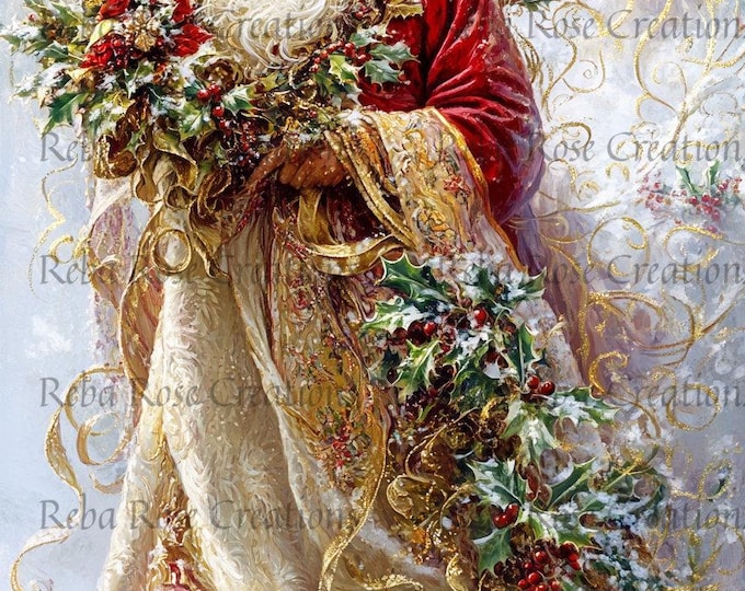 Reba Rose Creations, Rice Paper for Decoupage, Mixed Media, Santa ...