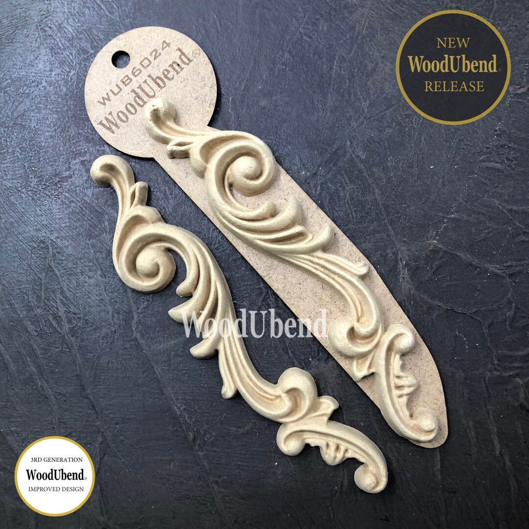 Woodubend, Set of 2, Scroll Drops, Flourishes, Scrolls, WUB6024 19 X 5 ...