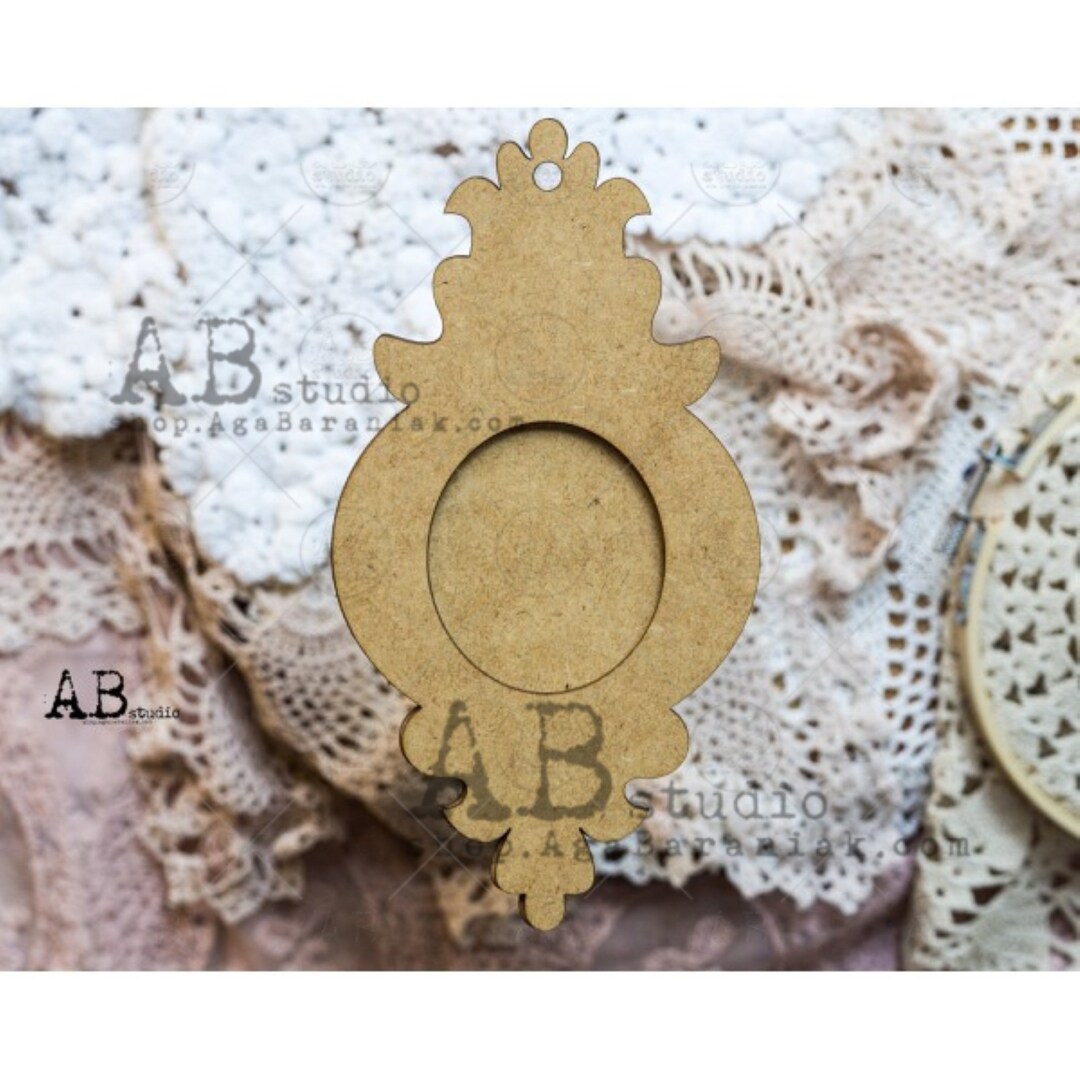 AB Studio Laser Cut HDF Mdf Wood Base With Overlay Ornament Blank for ...