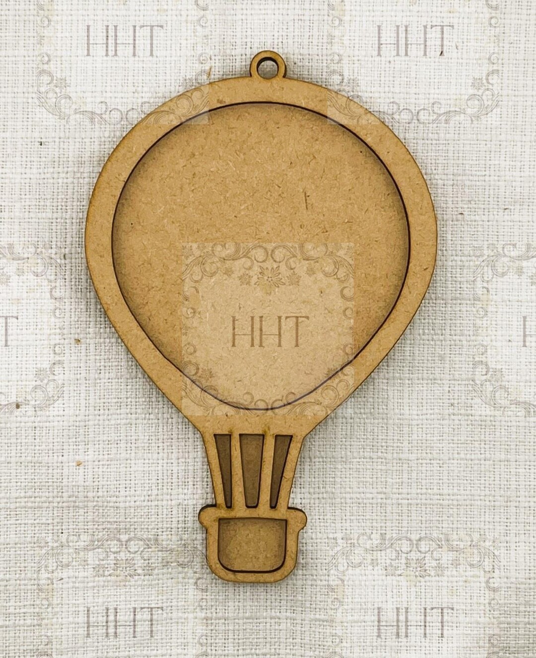 Laser Cut MDF, Vintage Style, Framed, Hot Air Balloon, Ornament, Blank ...