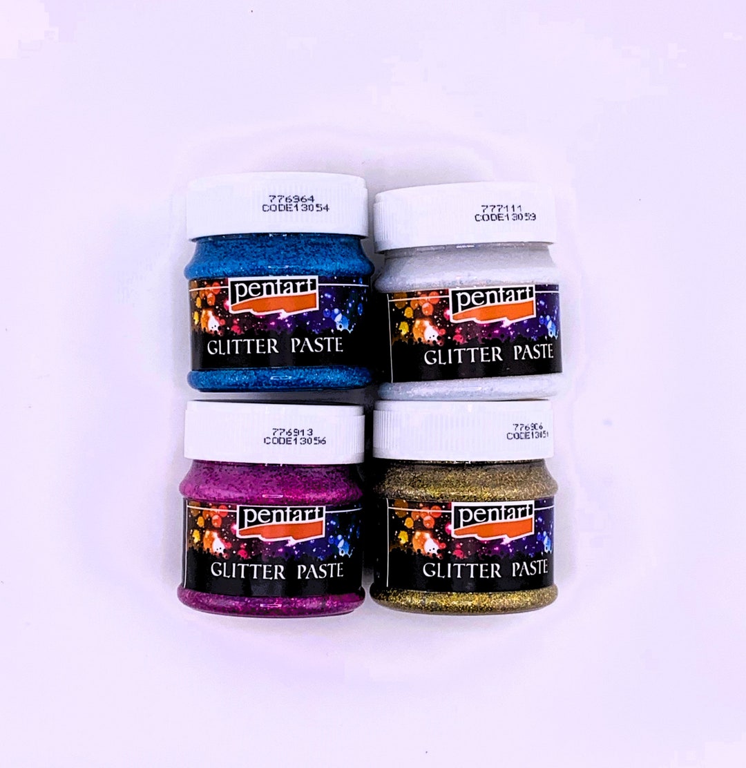 Pentart, Glitter Paste, Fine Grain, Pink, Gold, Light Blue, Iridescent ...
