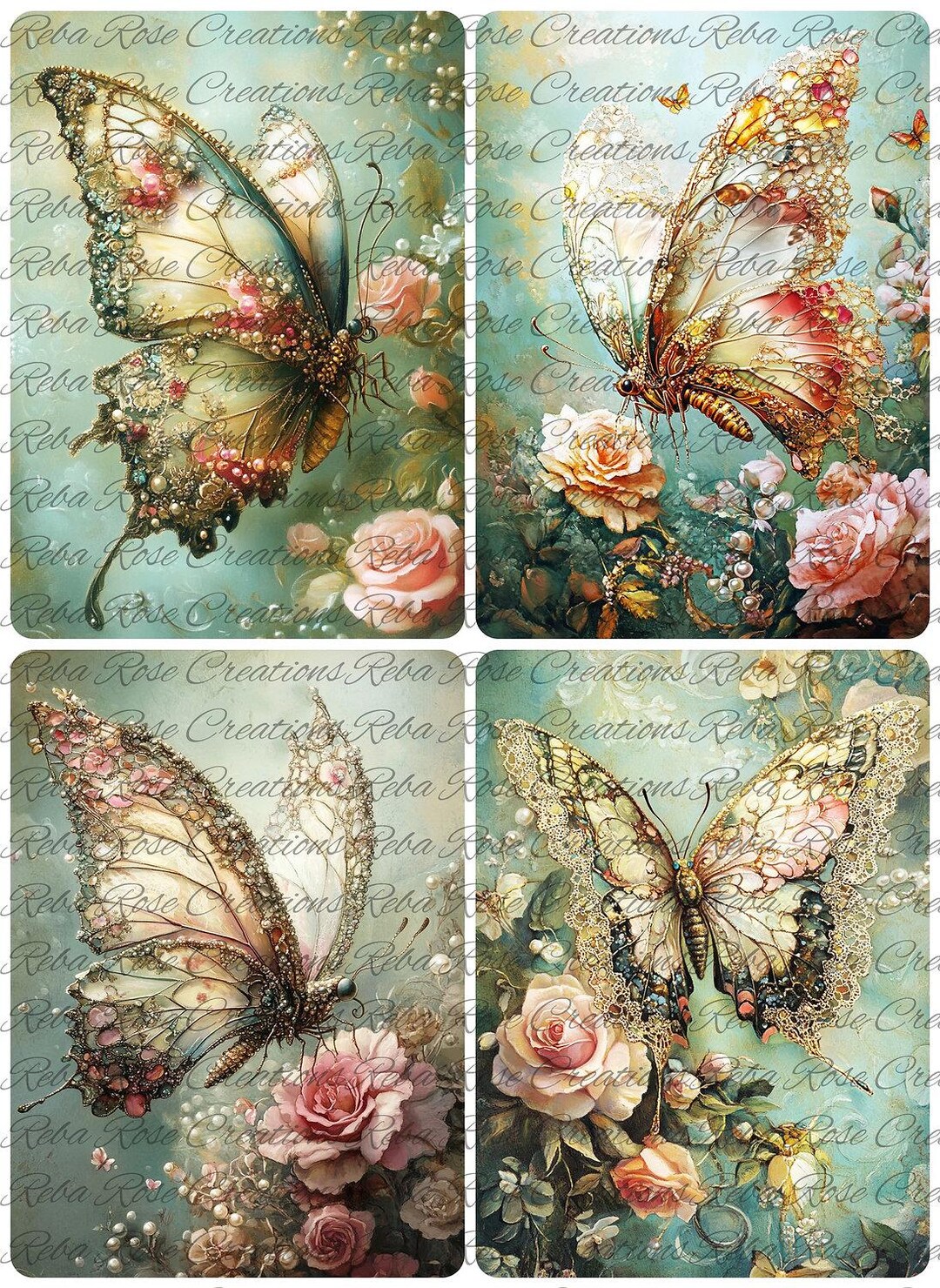 Reba Rose Creations, Rice Paper, Decoupage, Mixed Media, Spring ...