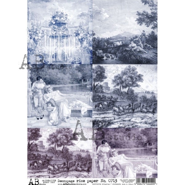 Landscape Scene Decoupage Paper - Etsy
