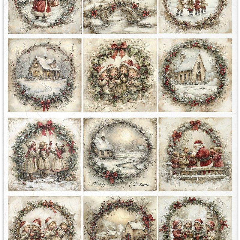 Wreath Decoupage Paper - Etsy UK