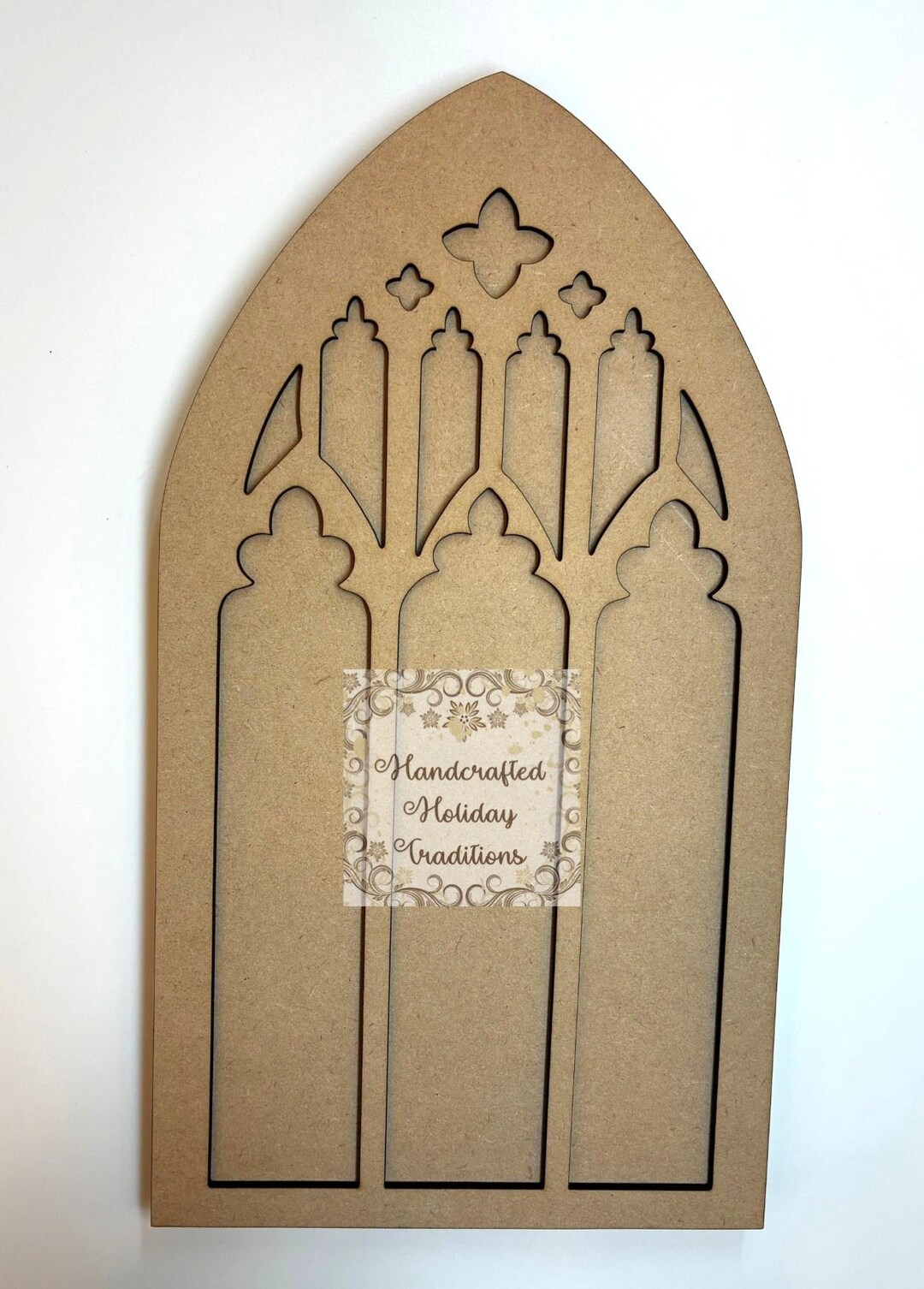 Laser Cut MDF, Victorian Style, Cathedral, Church Windows, Plaque, Base ...