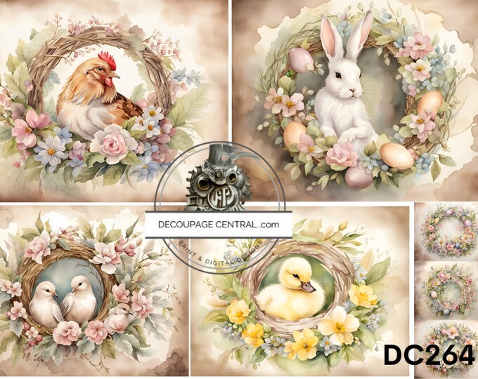 Decoupage Central, Rice Paper, Easter, Vintage, Spring, Animal, Hen ...