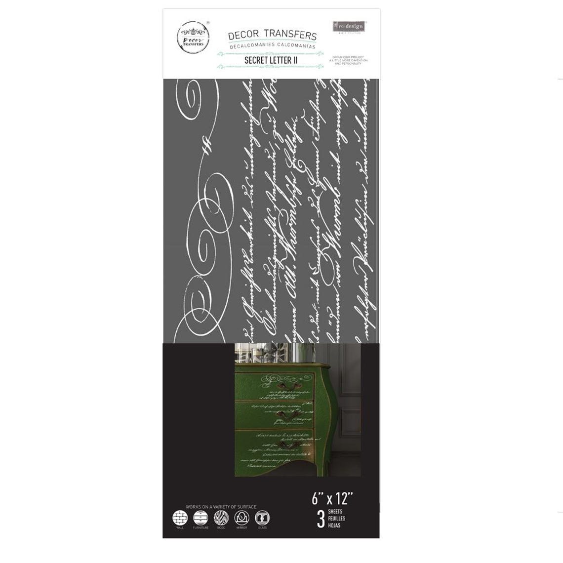Re-design With Prima, Small Rub-on Transfers, Secret Letter, Script ...