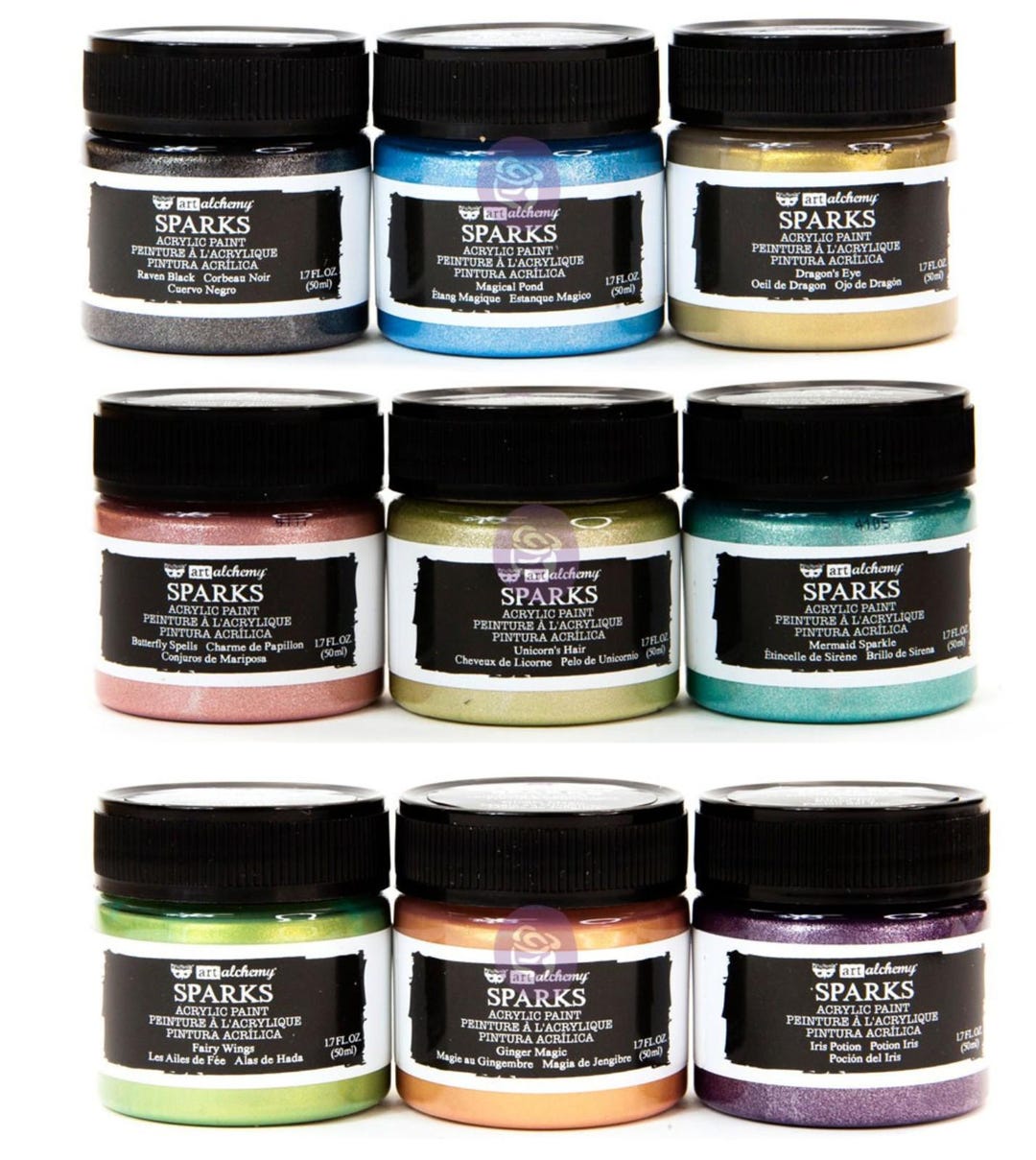 Re-design Prima, Art Alchemy, High Glimmer, SPARKS Acrylic Paint, Mixed ...
