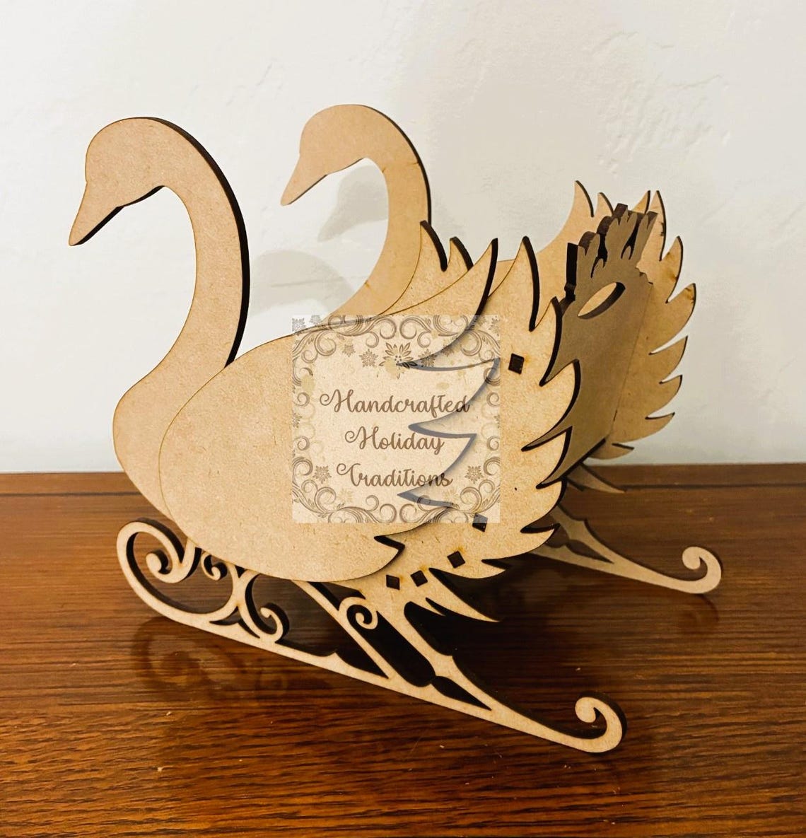 Laser Cut MDF, Swan Sleigh, Unfinished, Blank, Base, Decoupage, Mixed ...
