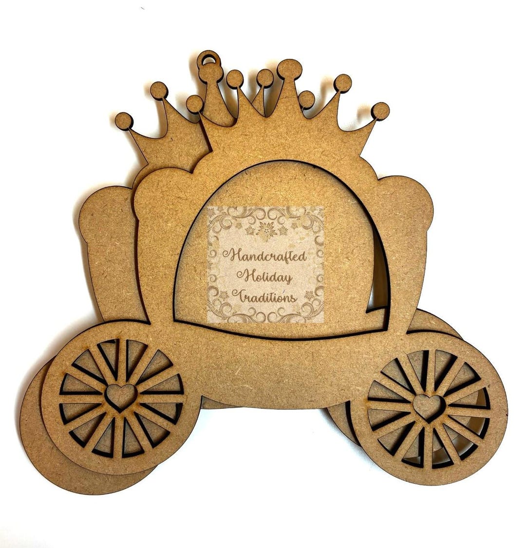 Laser Cut, MDF, Ornament, Princess Carriage, Chariot, Blank, Base, With ...